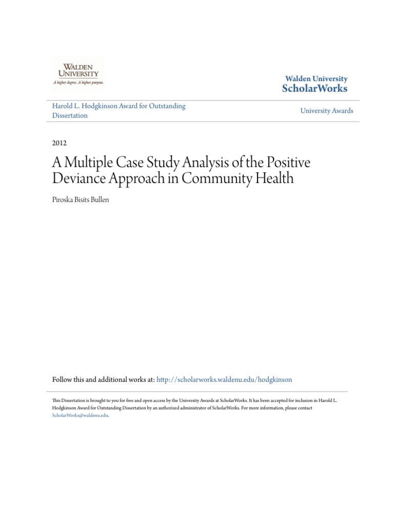 A Multiple Case Study Analysis of The Positive Deviance Approach PDF | PDF | Case Study ...
