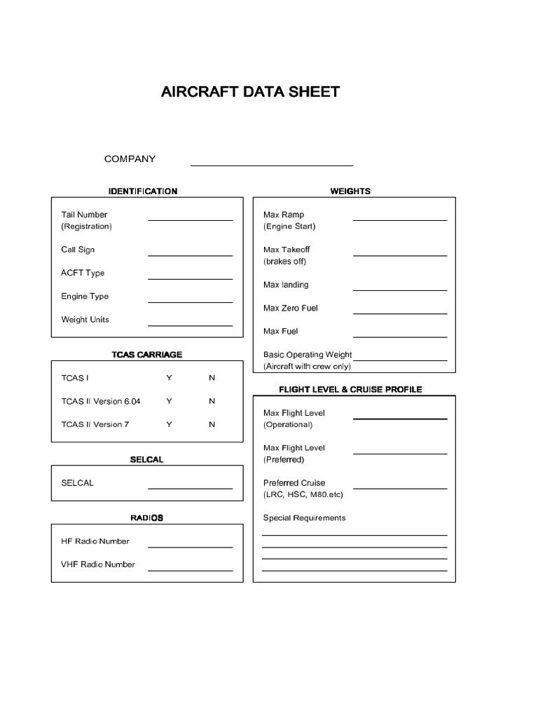 Aircraft Specification Sheet.pdf | Transponder (Aeronautics ...