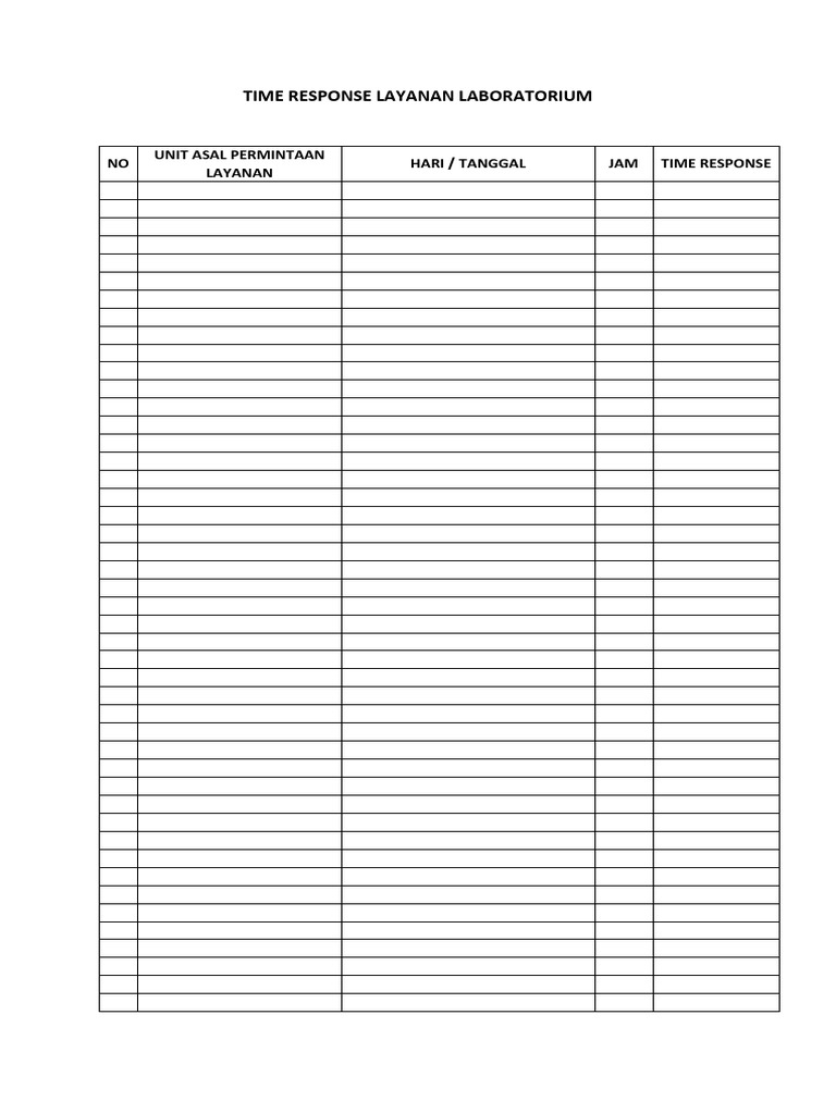 Time Response Layanan Laboratorium | PDF