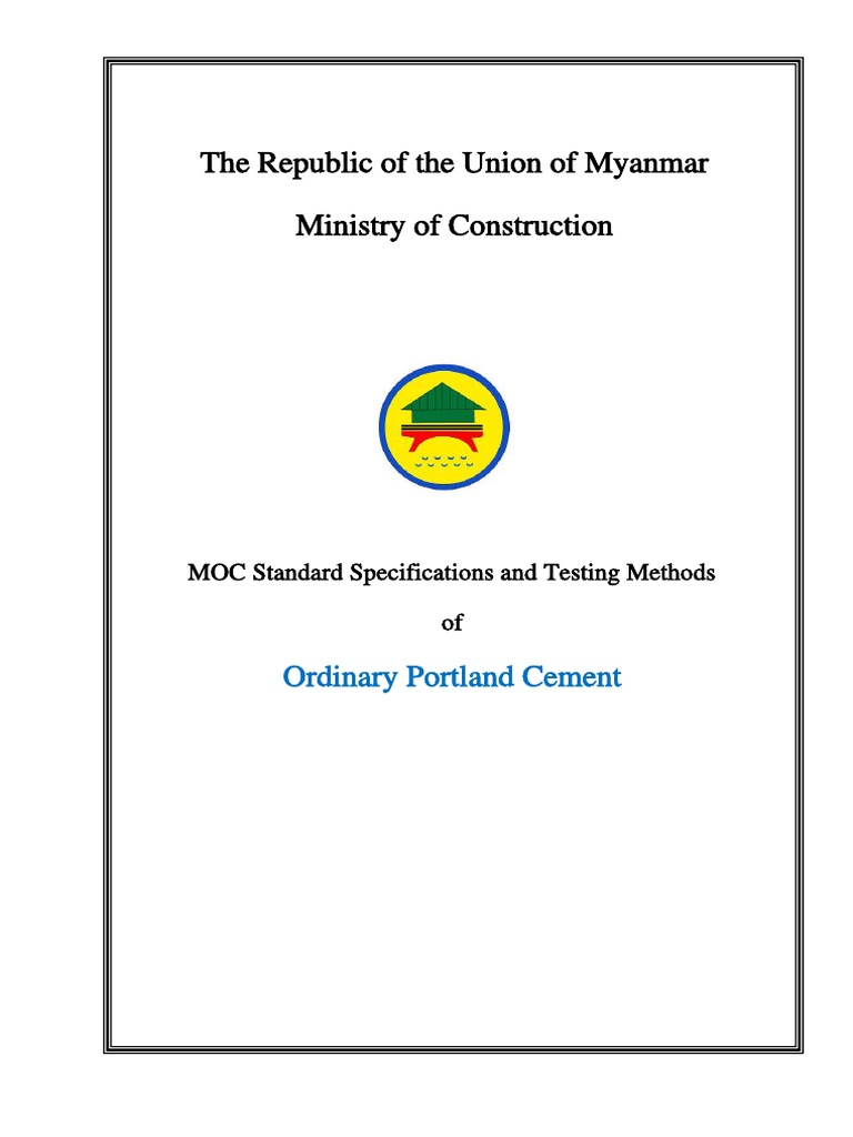The Republic of The Union of Myanmar Ministry of Construction | PDF ...