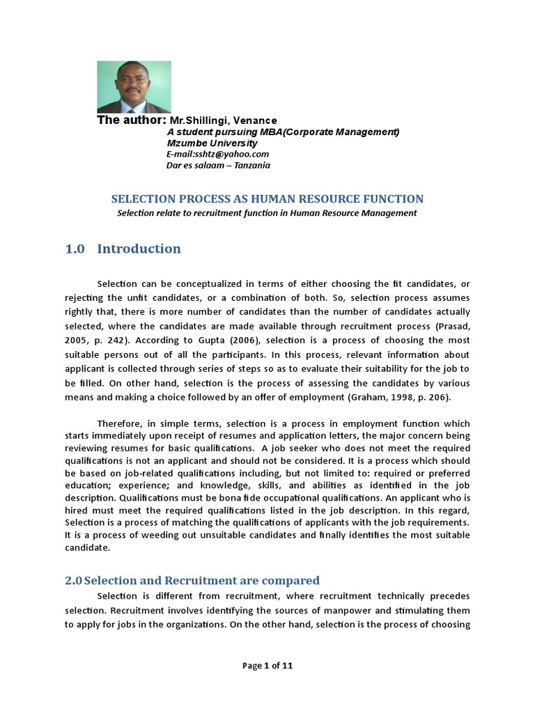 HR Selection Process Insights | PDF | Recruitment | Employment