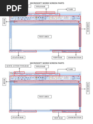 Parts Of Ms Word Screen