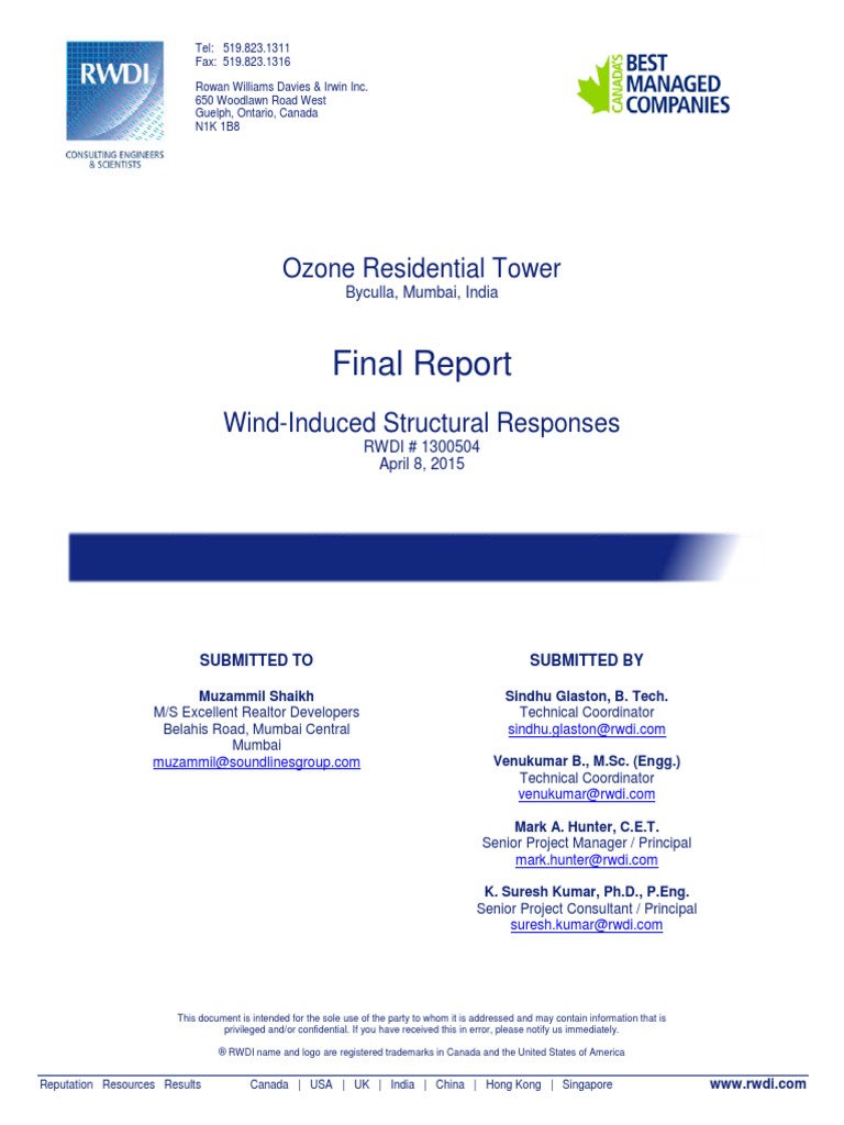 RWDI Ozone Residential Tower Final Structural Wind Load Report 1300504 ...