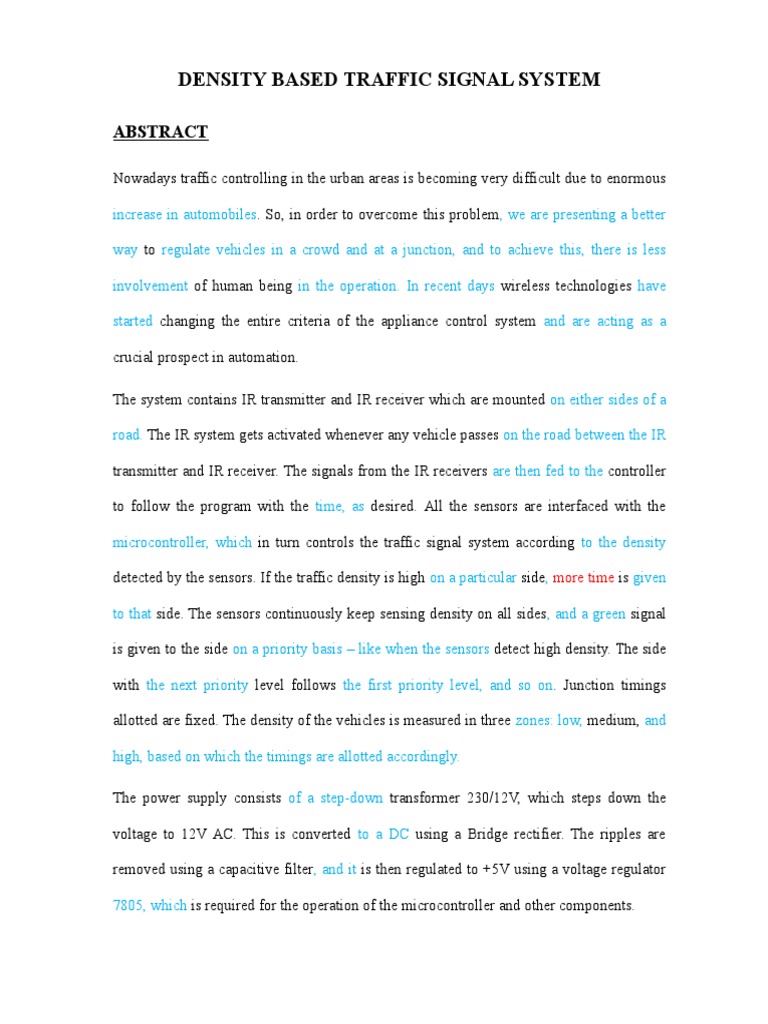 Development of A Microcontroller Based Traffic Light System For Road ...