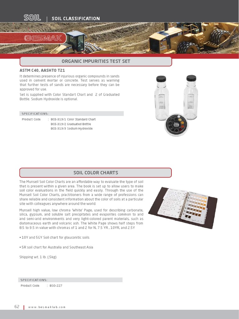62 - Organic Impurities Test Set - Soil Color Charts PDF | PDF ...