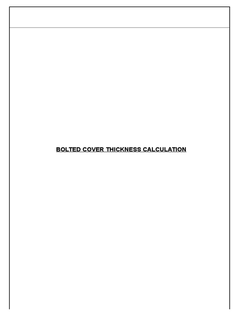Blind Flange Calculation | PDF | Pipe (Fluid Conveyance) | Screw