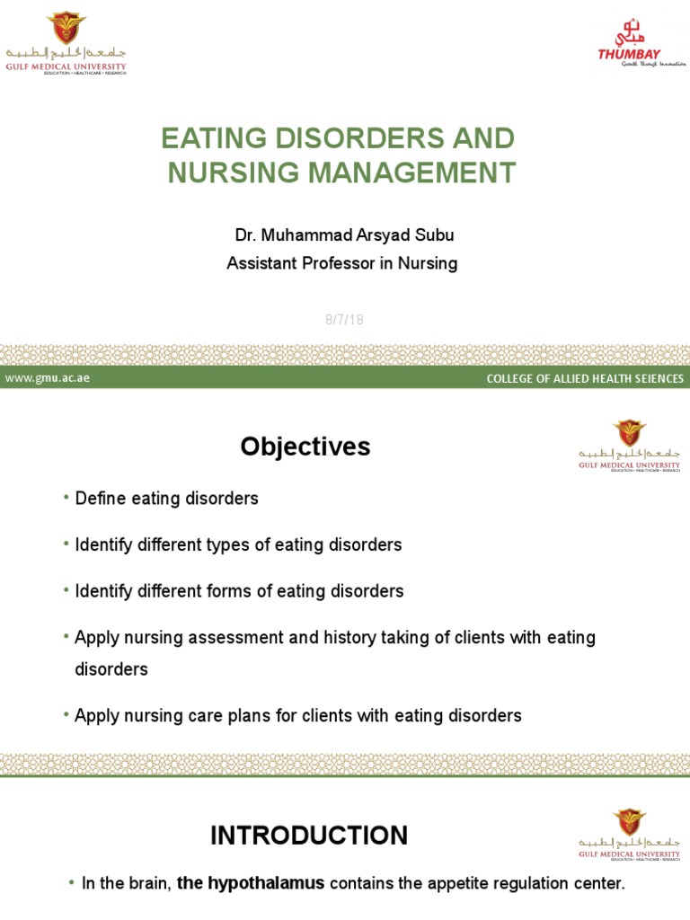 Nursing Management of Eating Disorders | PDF | Eating Disorder | Binge ...