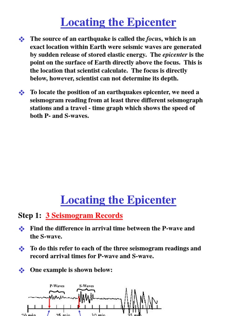 Locating The Epicenter | PDF | Seismology | Geophysics