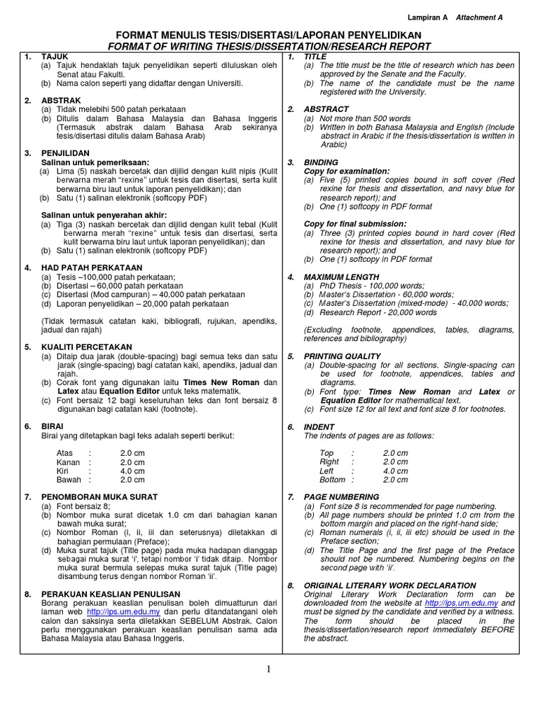 Format Penulisan Tesis dan Disertasi | PDF