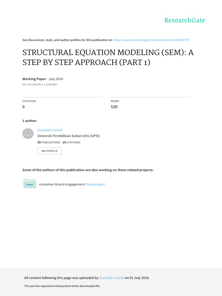 Structural Equation Modeling Part 1 | PDF | Structural Equation ...
