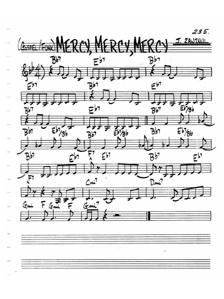 Mercy Mercy Mercy Eb | PDF