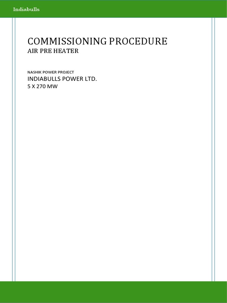 Commissioning Procedure Air Pre Heater | PDF | Bearing (Mechanical) | Pump