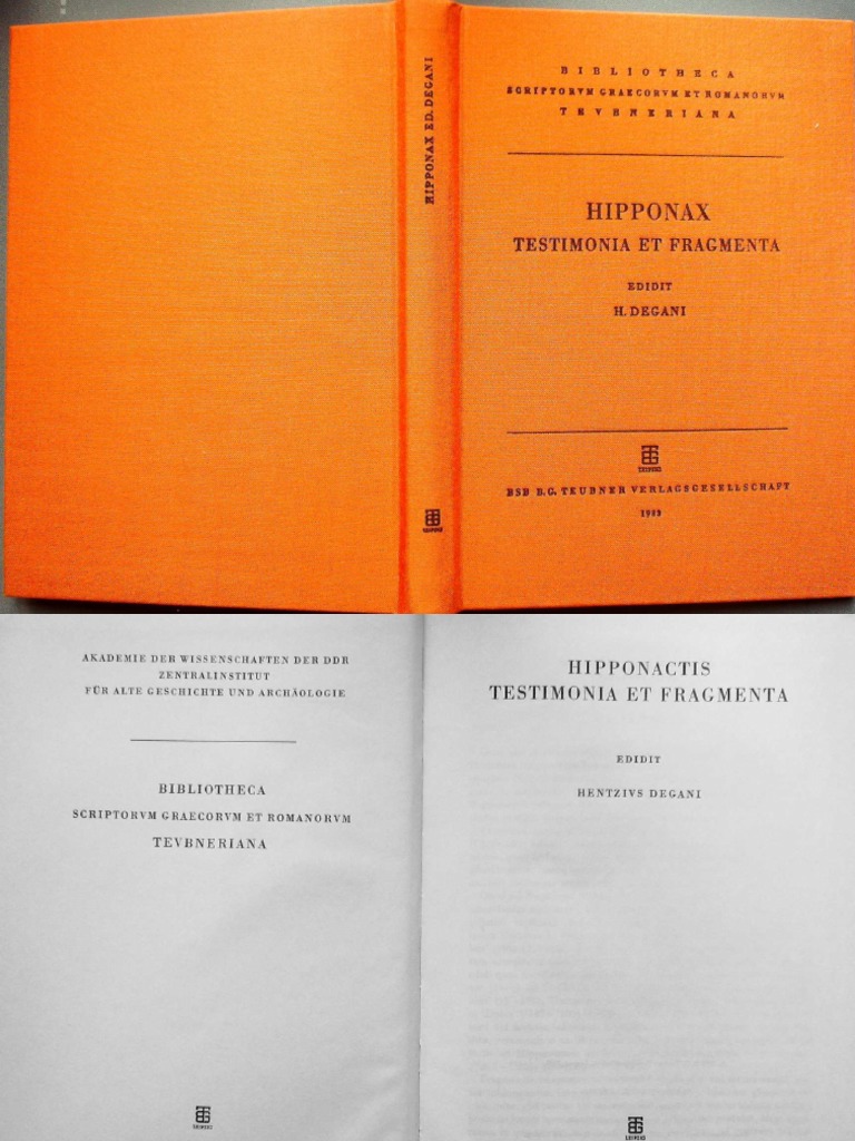 Hipponax - Testimonia Et Fragmenta (Ed. Degani, 1983) | PDF
