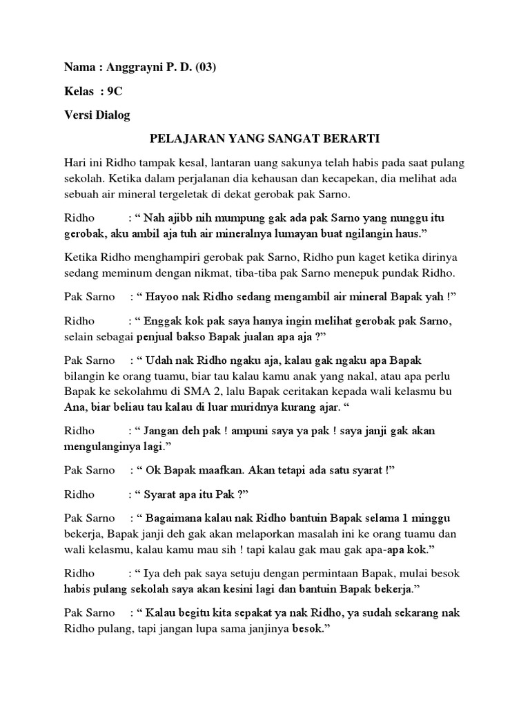 B.indo Cerpen Dialog | PDF | Griya & Taman