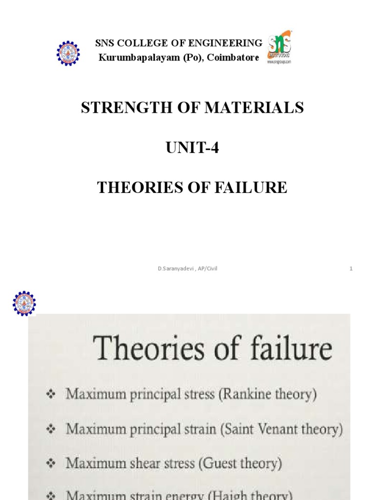 Theories of Failure | PDF | Yield (Engineering) | Elasticity (Physics)