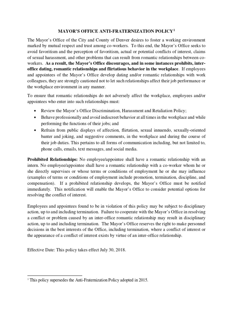 Michael Hancock: Mayor S Office Anti Fraternization Policy | PDF ...