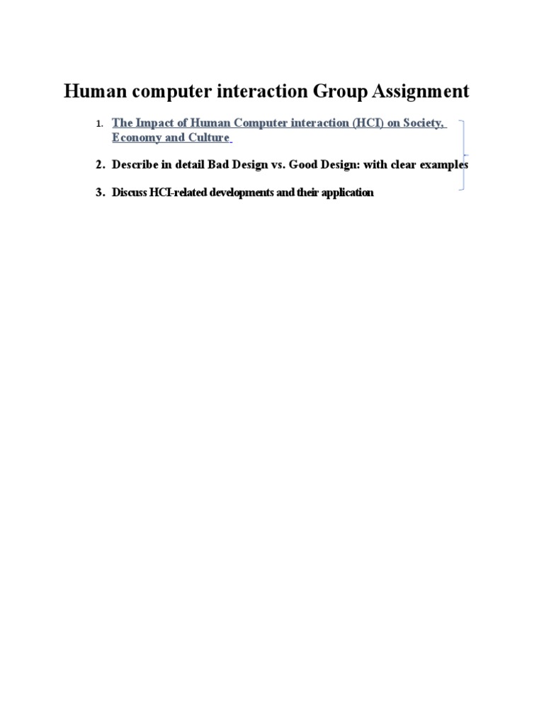 Human Computer Interaction Group Assignment | PDF