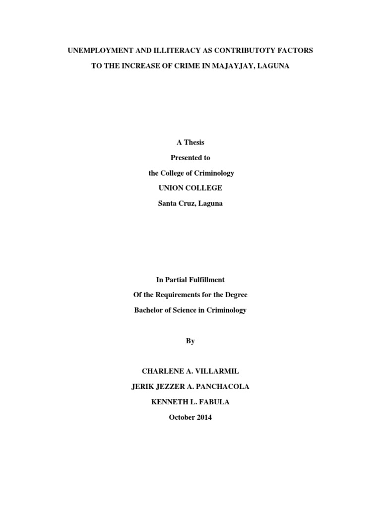 Criminology Thesis | PDF | Sampling (Statistics) | Crime & Violence