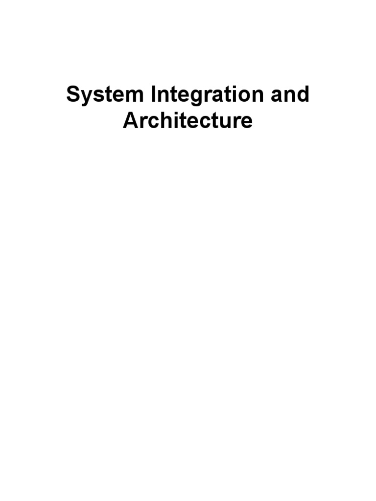 System Integration and Architecture | PDF | Component Based Software ...