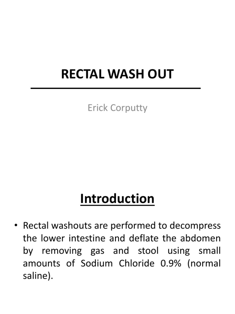 Wash Out | PDF | Saline (Medicine) | Rectum