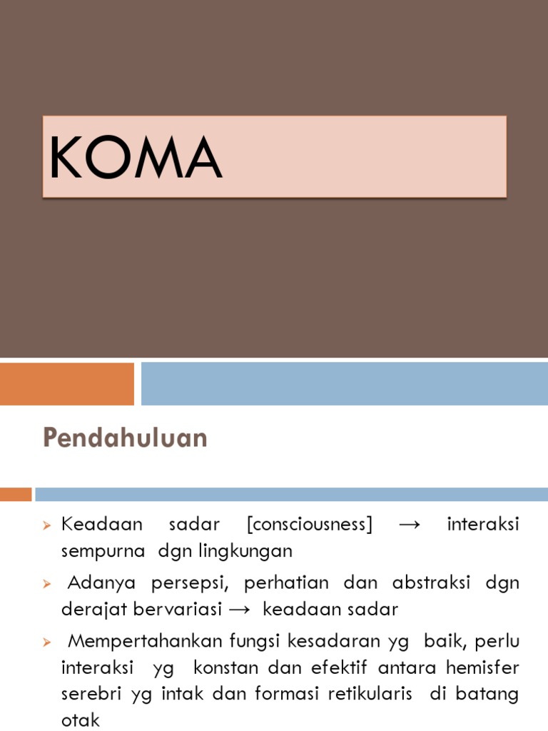 Koma | PDF | Kesehatan Holistik