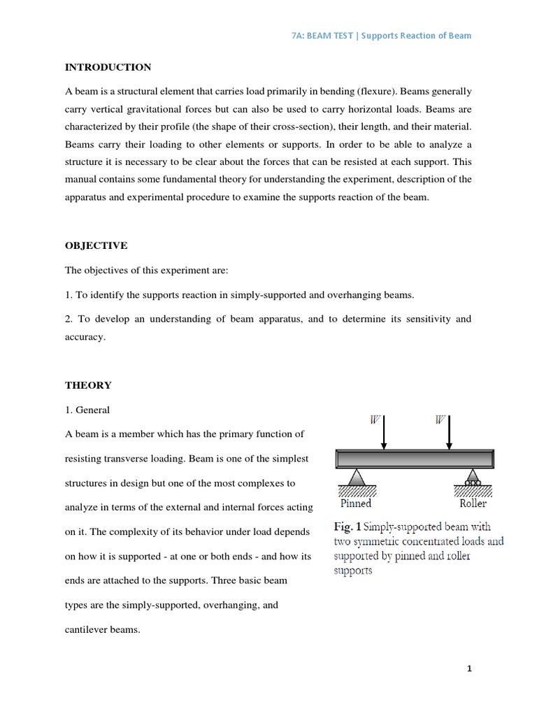 Full Report (Beam Test 7A) | PDF | Beam (Structure) | Bending