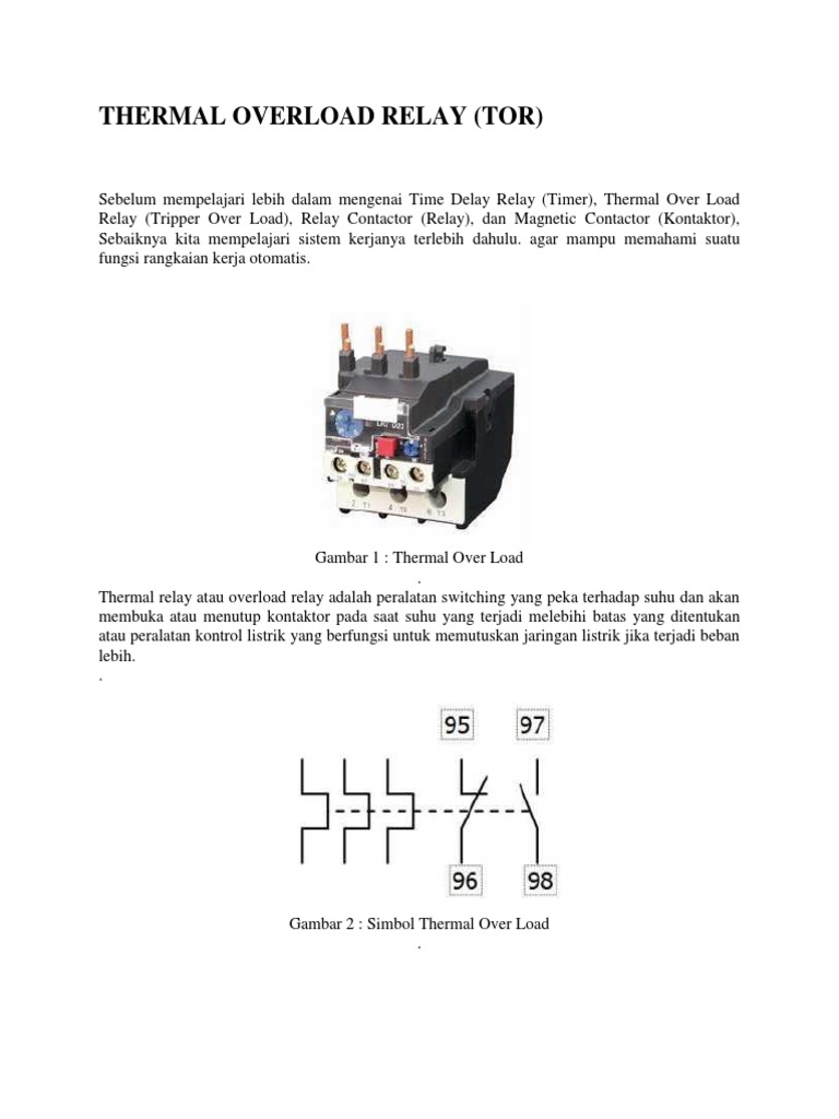 Fungsi dan Simbol Thermal Overload Relay | PDF