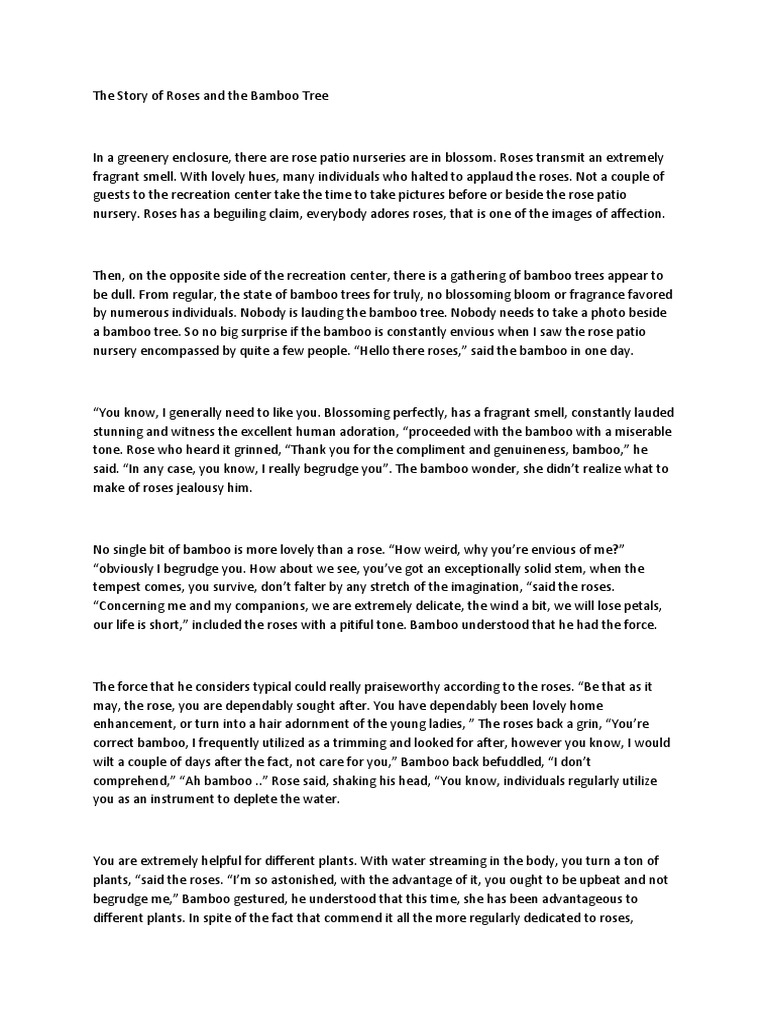 The Story of Roses and The Bamboo Tree | PDF