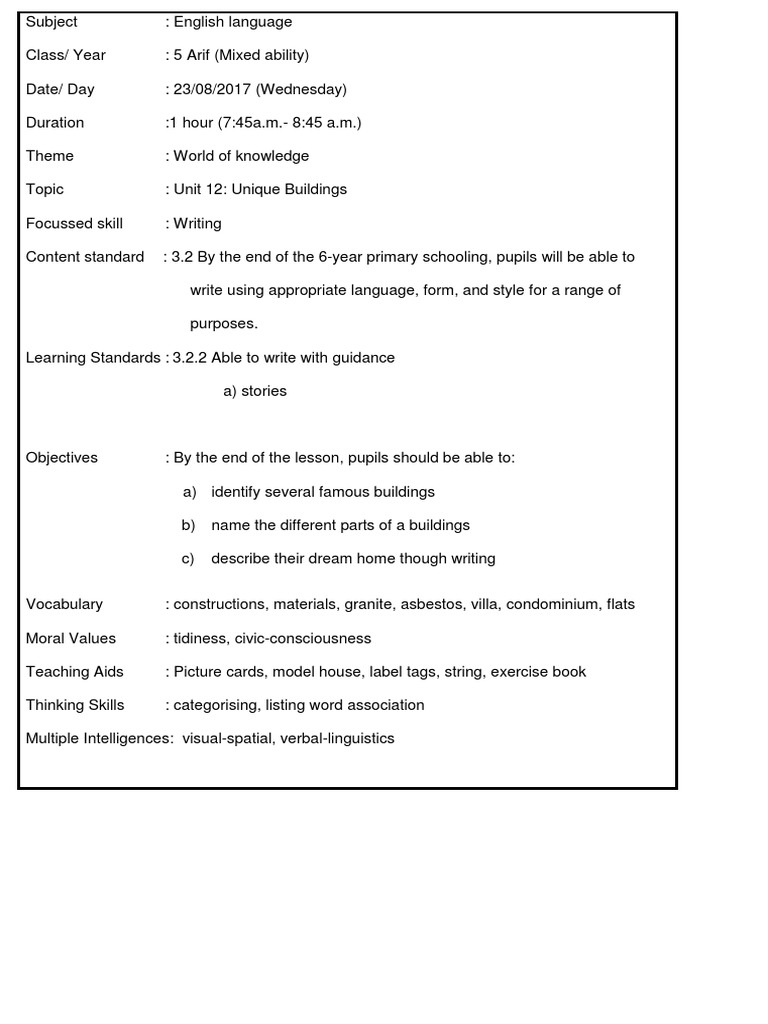 Writing Week 8 Unique Buildings | PDF | Essays | Teachers