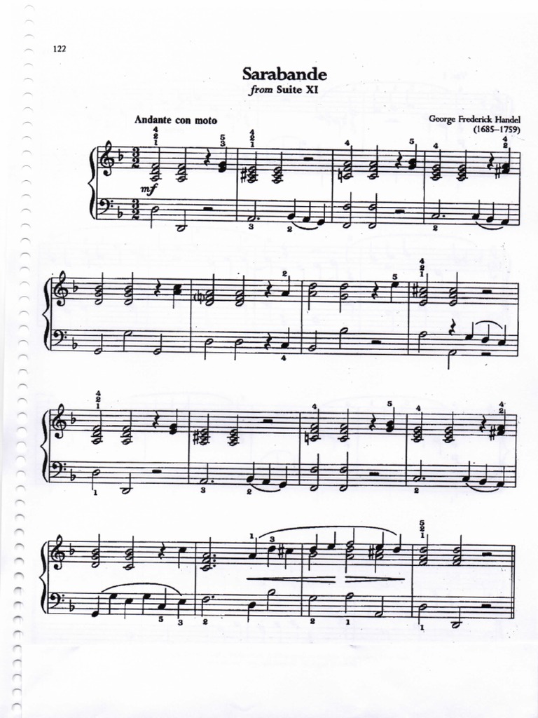 Sarabande - G. F. Händel PDF | PDF