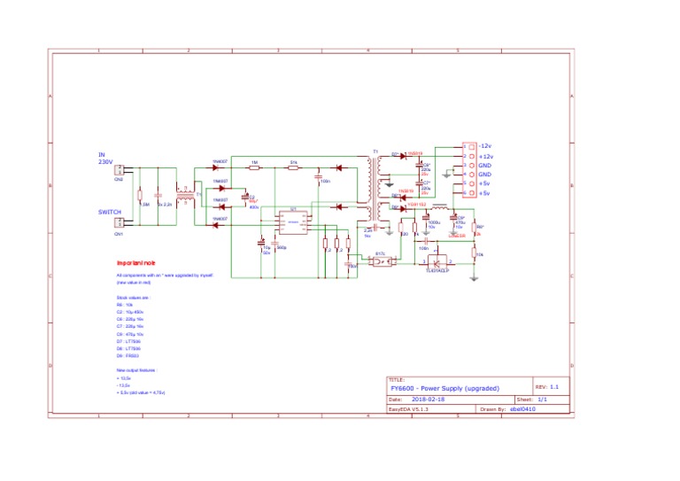 FY6600 PS Schematic V1 | PDF