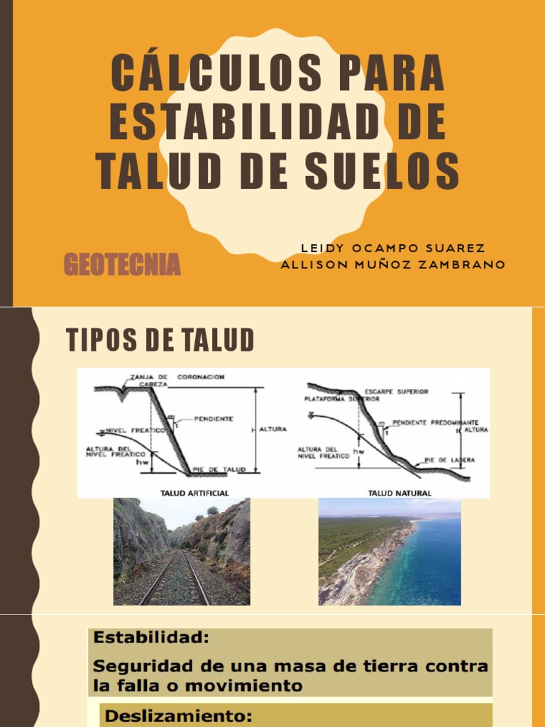 Cálculos para Estabilidad de Talud de Suelos | PDF | Tecnología