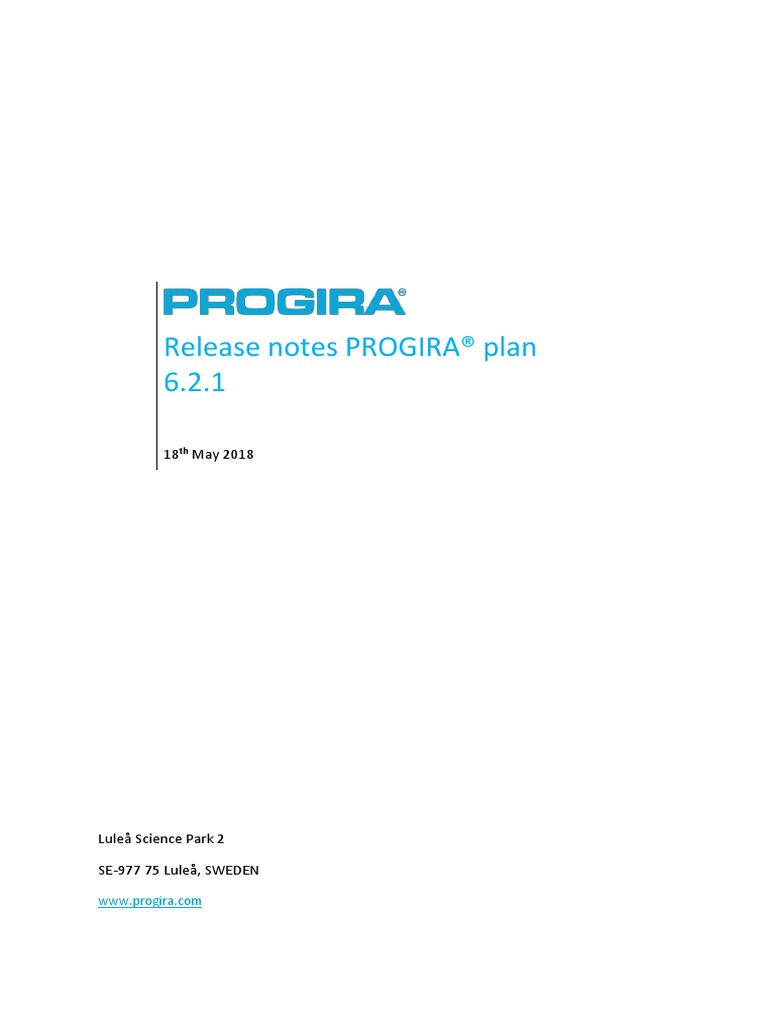 Release Notes PROGIRA® Plan 6.2.1 | PDF | Computer Data | Information ...