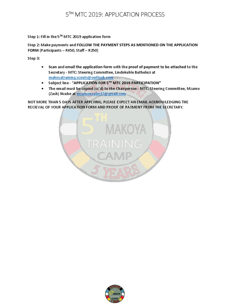 5th MTC 2019 Application Process | PDF | Career & Growth | Business