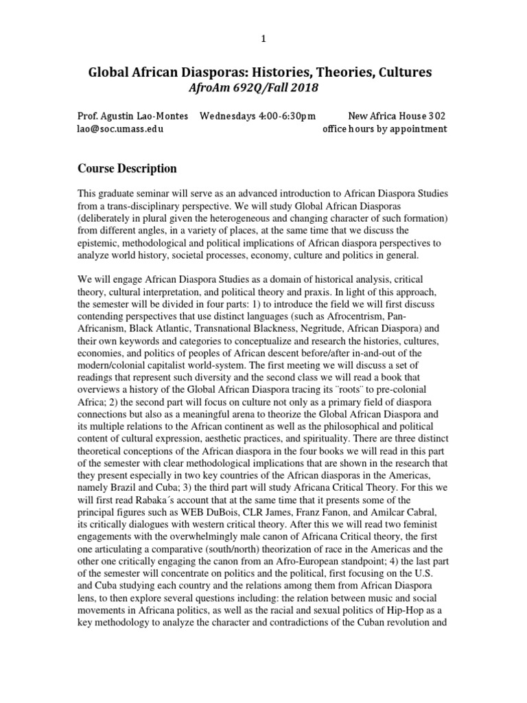 Global African Diasporas 2018 | PDF | African Diaspora | Afrocentrism