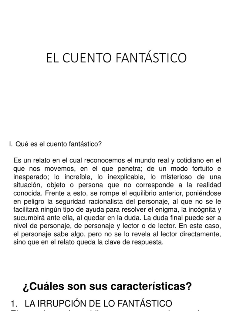 El Cuento Fantástico Pdf Fantasía Misterio