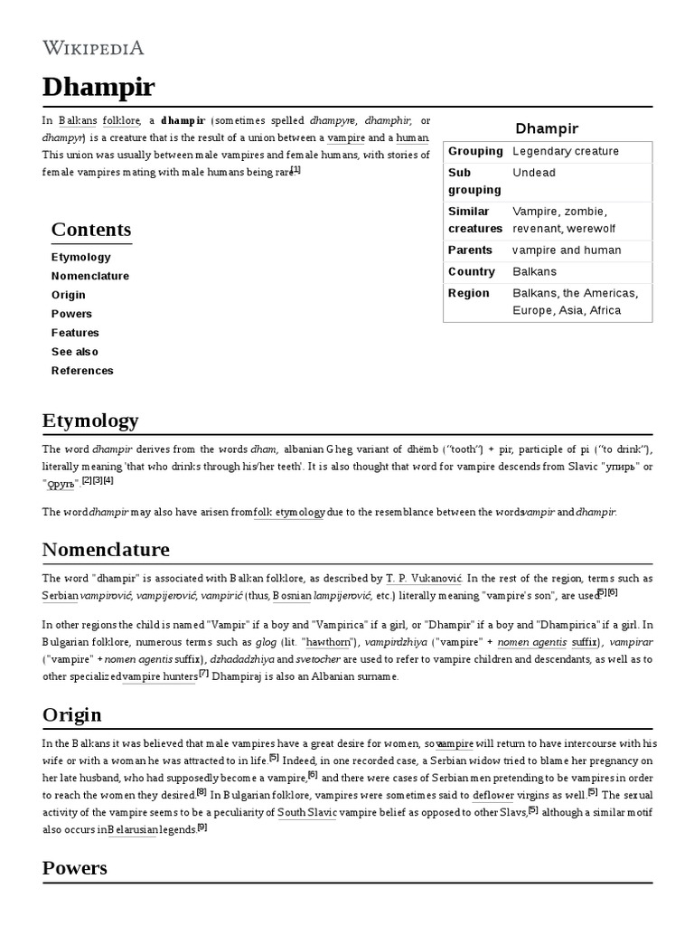 Dhampir | PDF | Undead | Legends