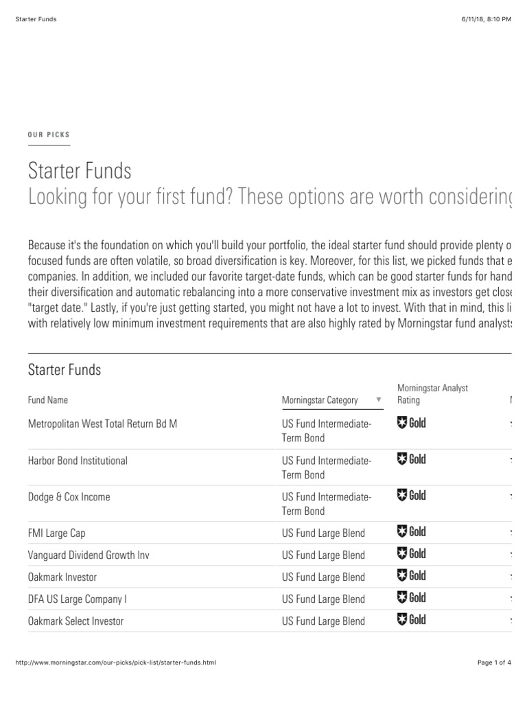 Starter Funds: Looking For Your First Fund? These Options Are Worth ...