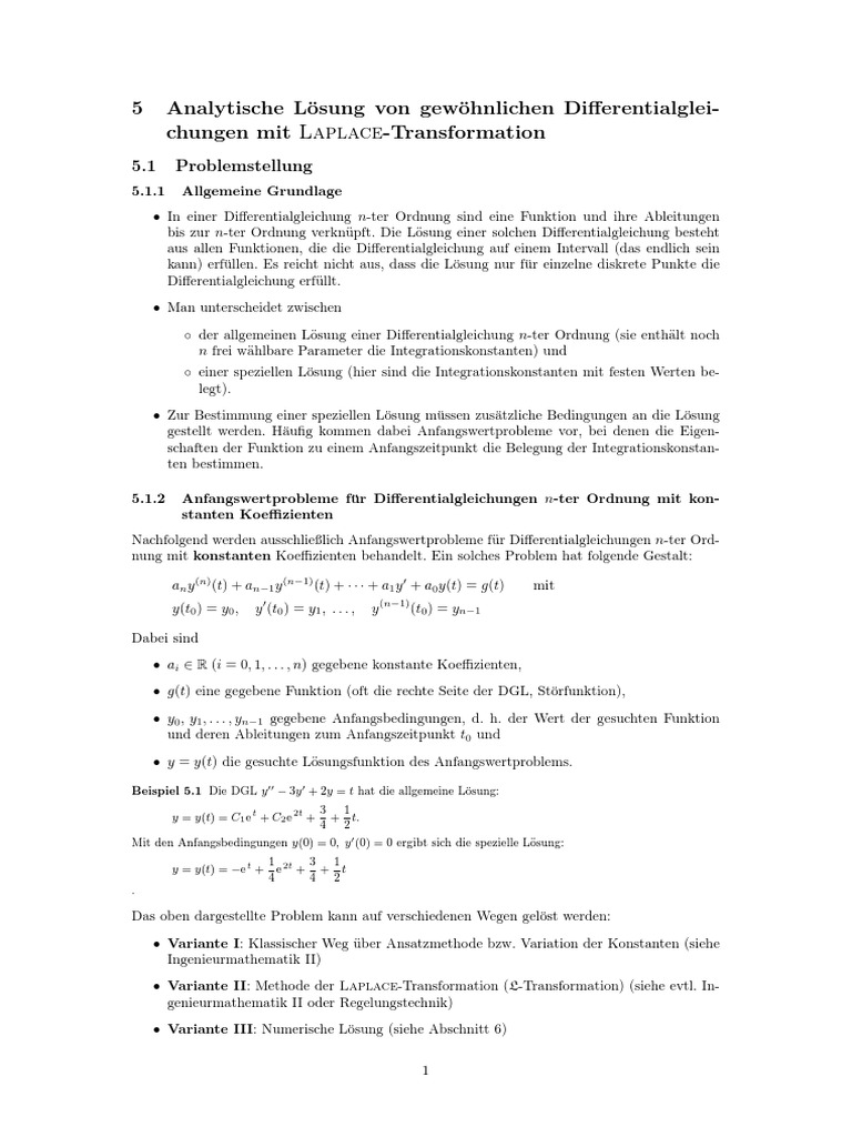 5 Differentialgleichungen LAPLACE | PDF