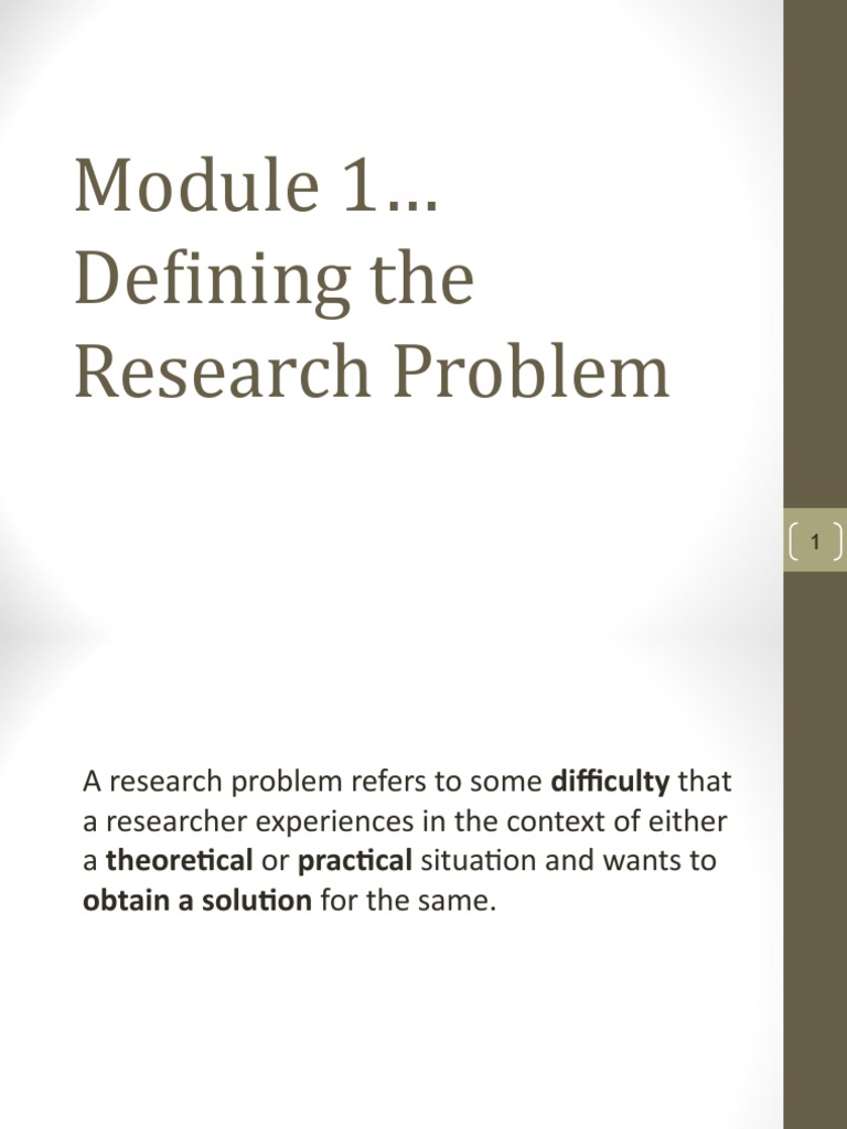 Defining the Research Problem: A Step-by-Step Guide | PDF | Jargon ...