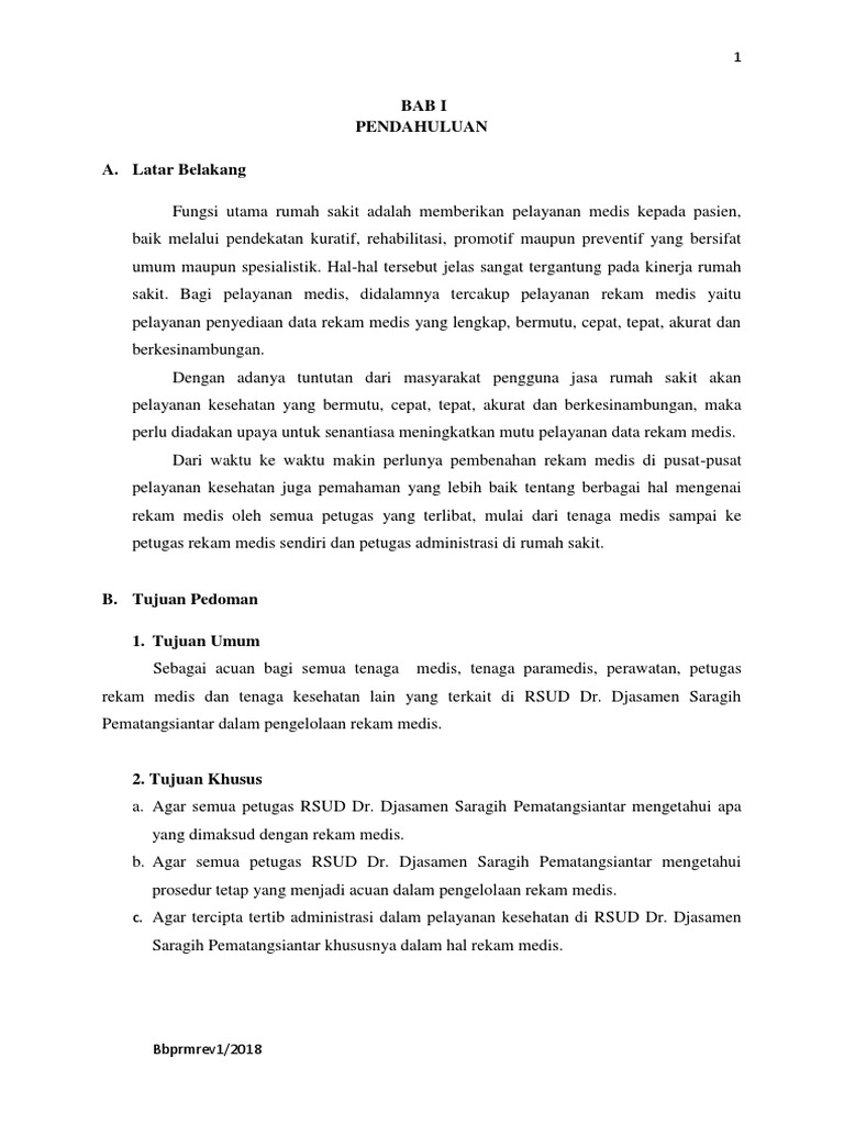 Pedoman Pelayanan RM | PDF
