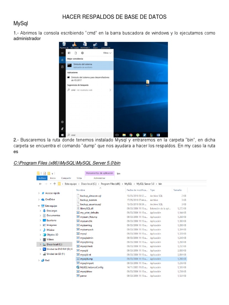 Tutorial para Realizar Respaldos de Base de Datos SQL y Mysql | PDF