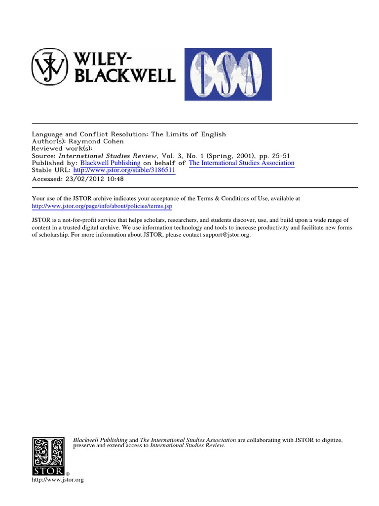 Language and Conflict Resolution | PDF | Mediation | Alternative ...