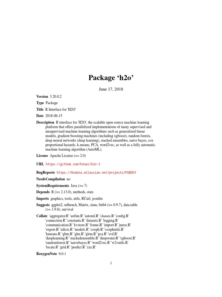 R Interface for H2O Machine Learning | PDF | Deep Learning | Principal ...