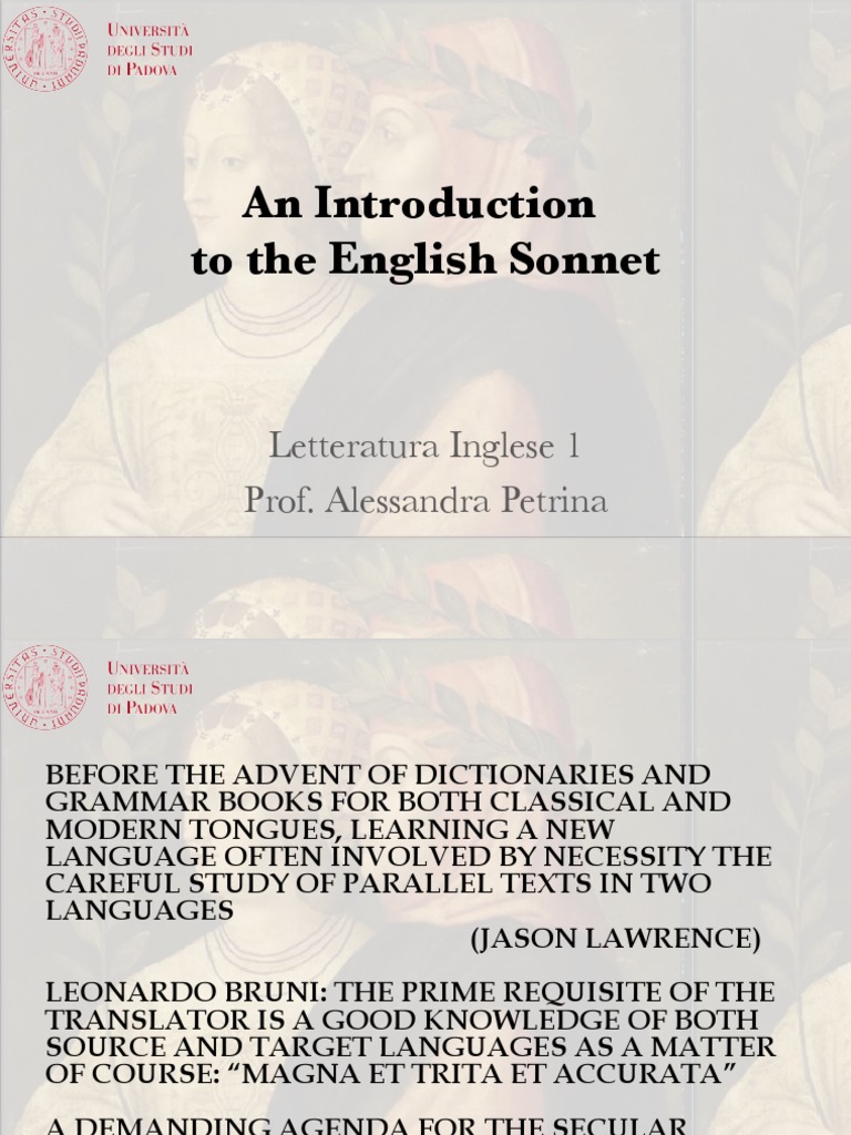 The Sonnet - An Introduction | PDF | Elizabeth I Of England | House Of ...