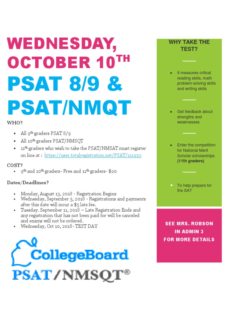 Psat Flyer | PDF | Psat/Nmsqt | Data Collection