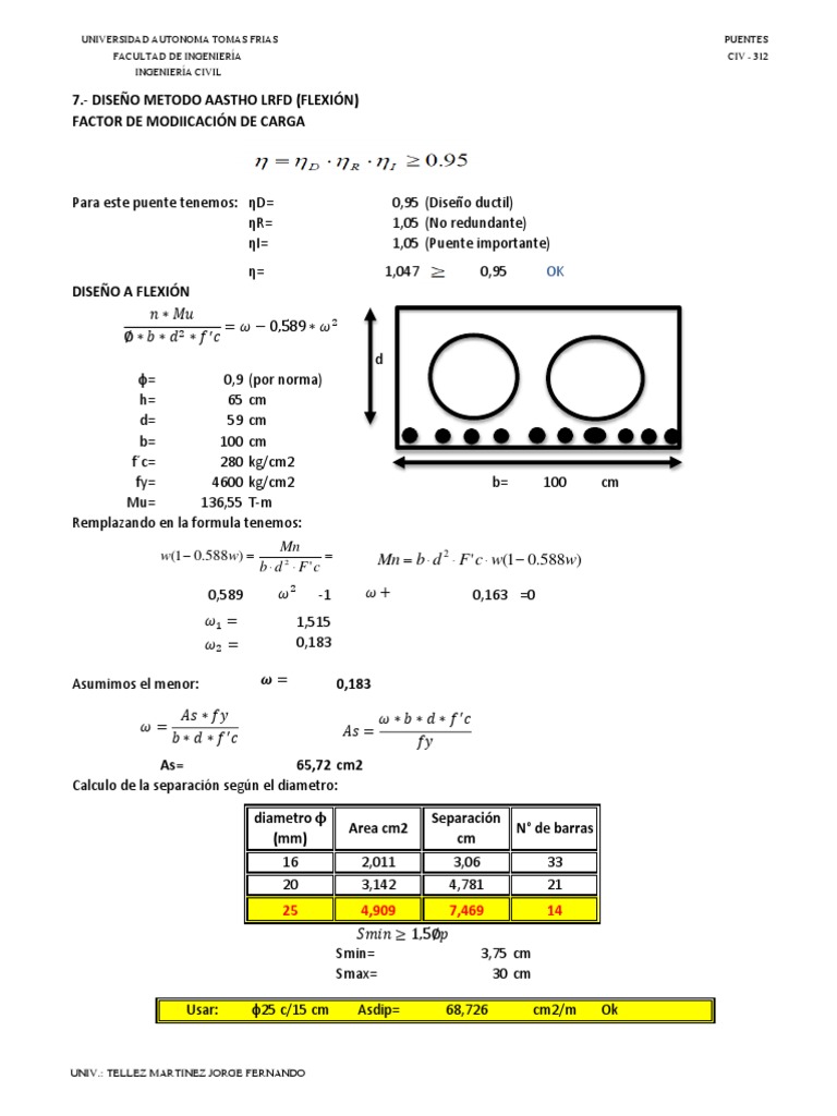 Diseño A Flexion Puente Losa Alveolada Pdf Articulaciones Control