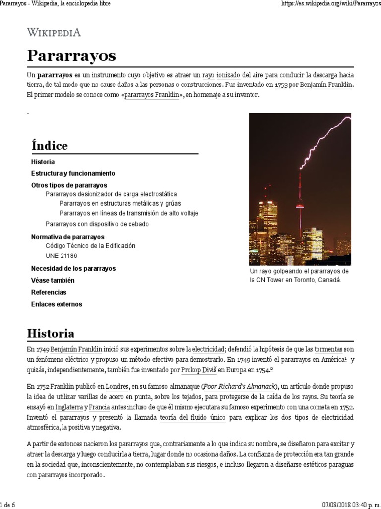 Tipos e Pararrayos | PDF | Fuerza | Electromagnetismo