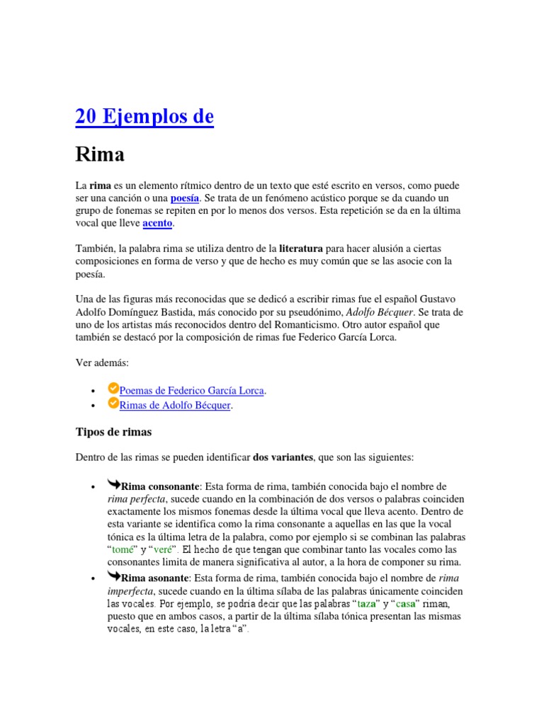Rimas | PDF | Rima | Poesía