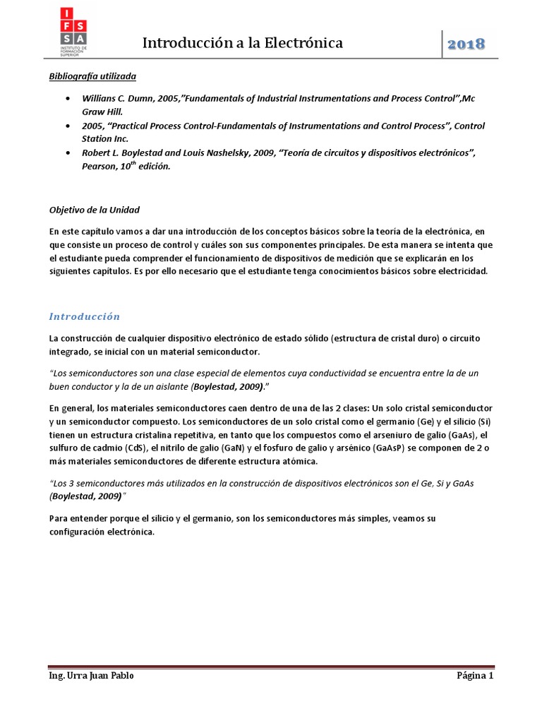 Introduccion A La Electronica | PDF | Semiconductores | Transistor